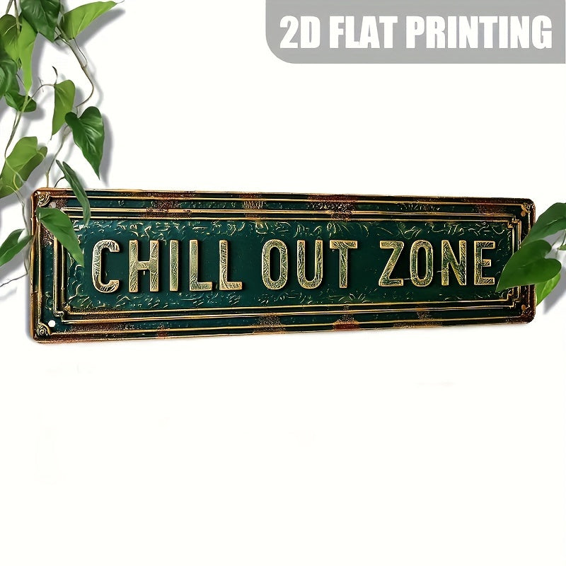 Aluminum 'CHILL OUT ZONE' Sign 39.88cm x 9.91cm - V2EN – SOOOQ