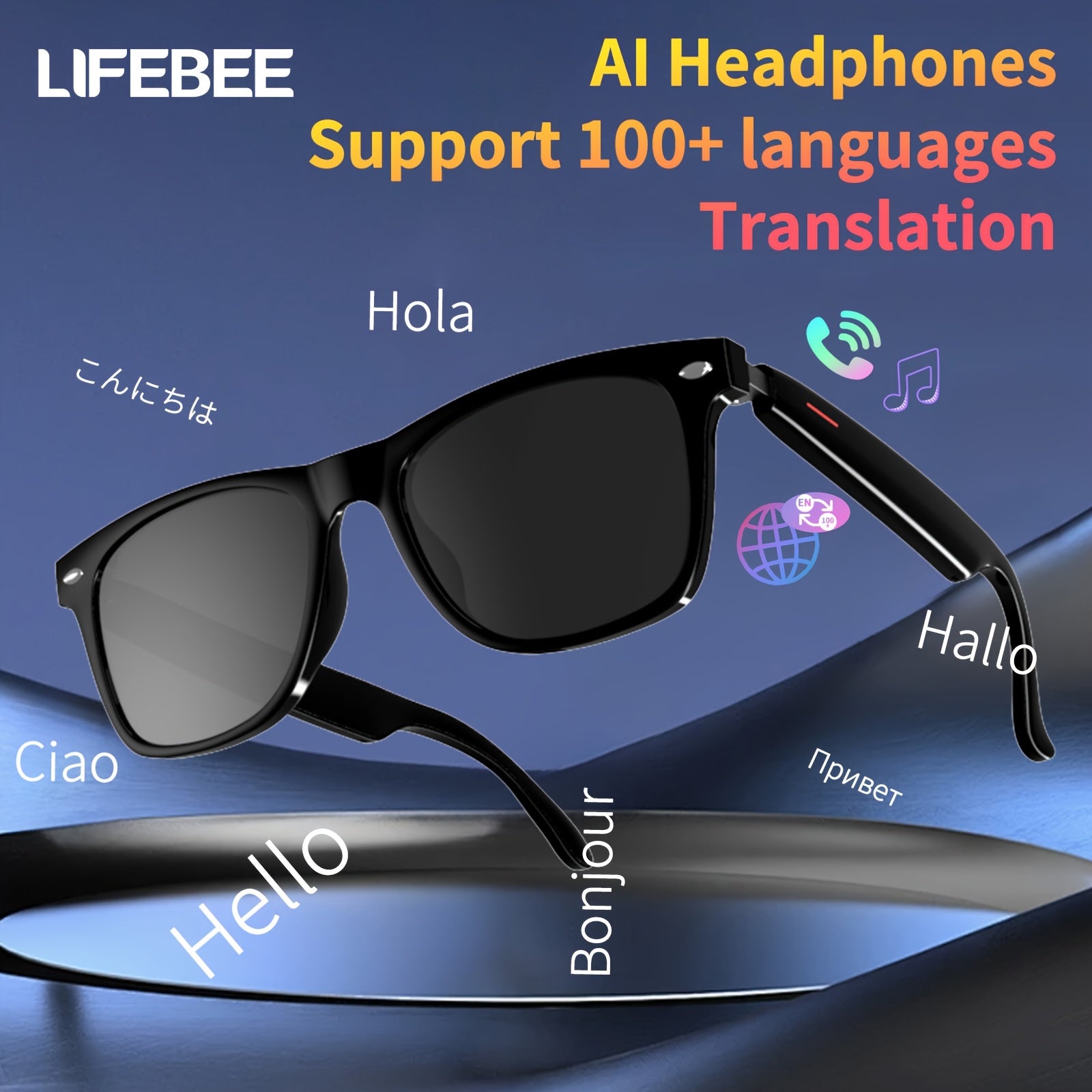 LIFEBEE 2025 New Translator Smart wireless Glasses, multifunctional 100+ languages Translation ...