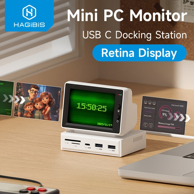 Hagibis 8.89cm IPS Mini Screen USB-C Docking Station with 5Gbps Ports ...