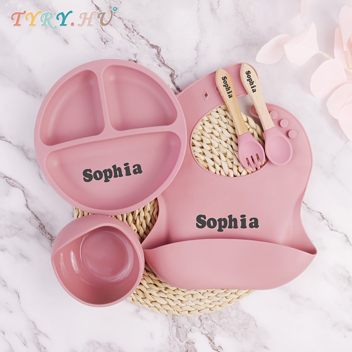 TYRY.HU Personalized Silicone Weaning Kit, Cartoon Weaning Kit for ...