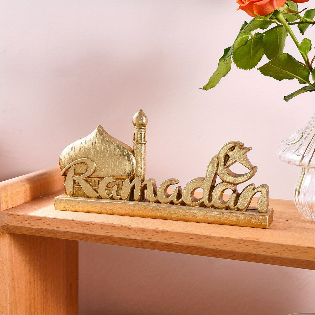 Decorative Ramadan Alphabet Home Ornament In Golden Foil Resin Material ...