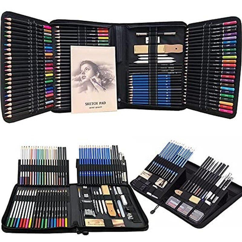 144pcs Professional Colored Pencil Set with Ergonomic Art Brushes - SJ ...