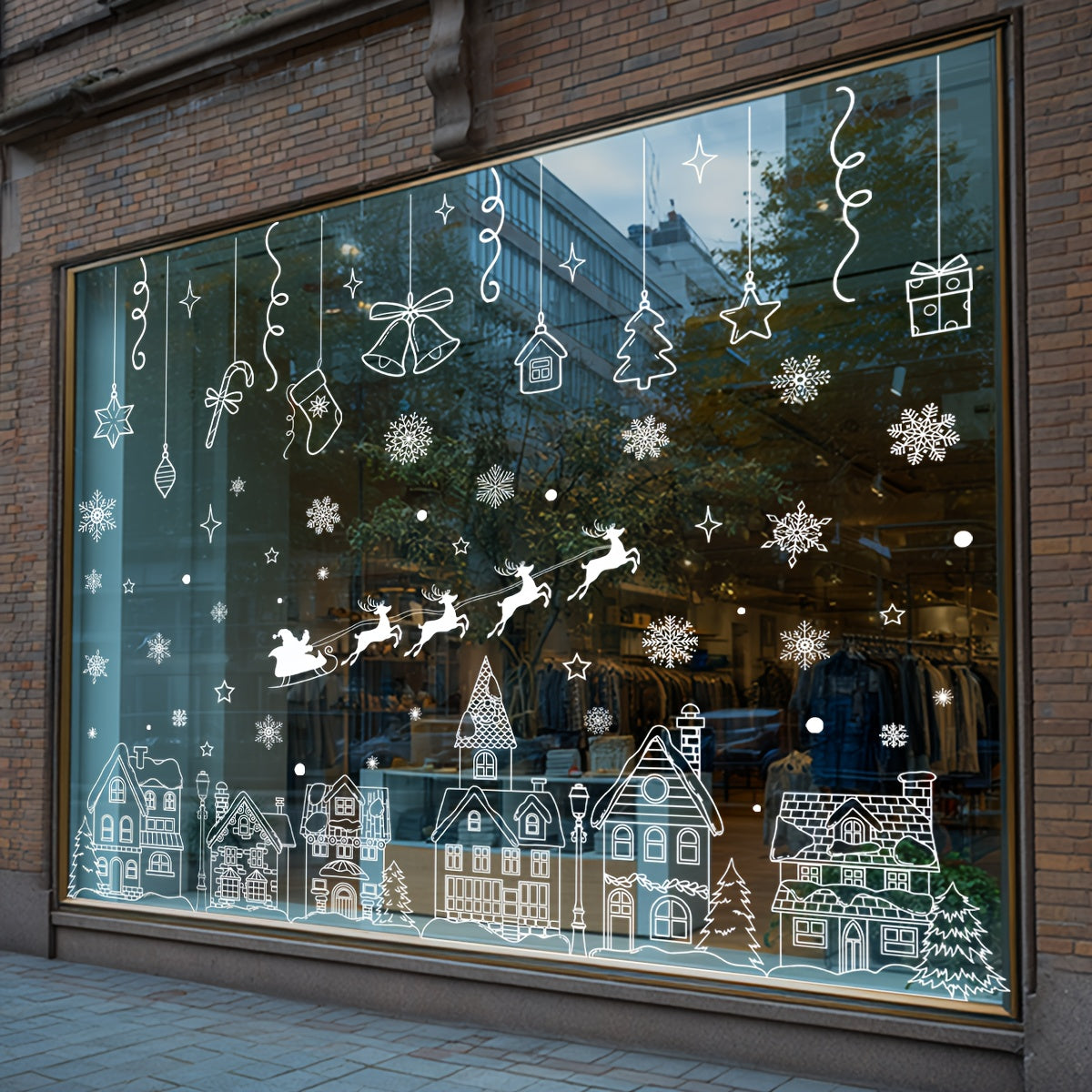 9 Sheets (185pcs) Christmas Window Stickers - PVC Static Cling Decals ...