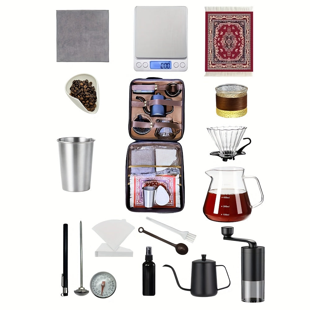 V60 Drip Coffee Maker Set, 16pcs All-in-One Portable Travel Kit – SOOOQ