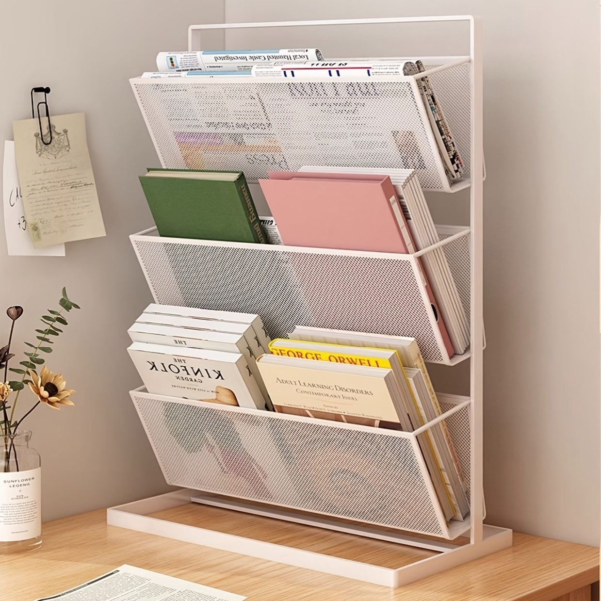 3-Tier White Metal Storage Rack for Office Supplies - F2IJ – SOOOQ