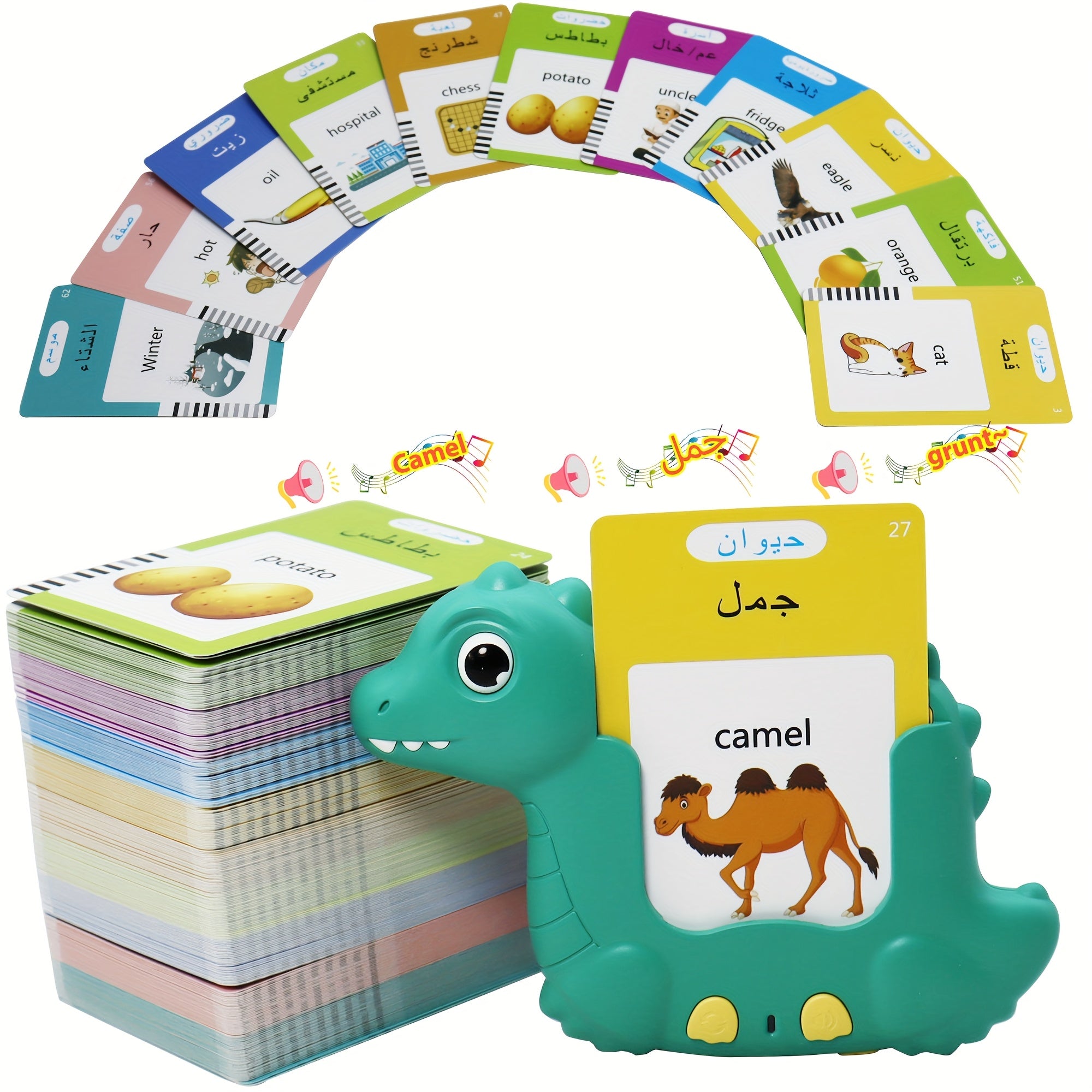 510 Words Arabic & English Bilingual Alphabet Talking Flash Cards for ...