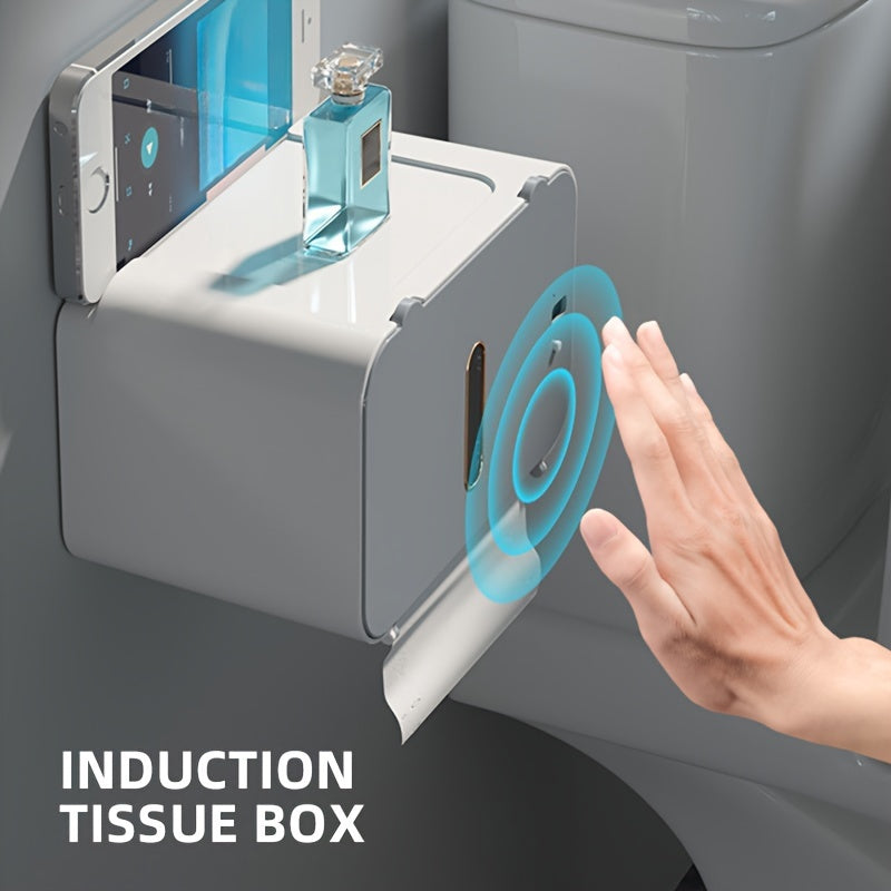 HOTU Smart Sensor Tissue Box - USB Rechargeable, Wall-Mounted Toilet ...
