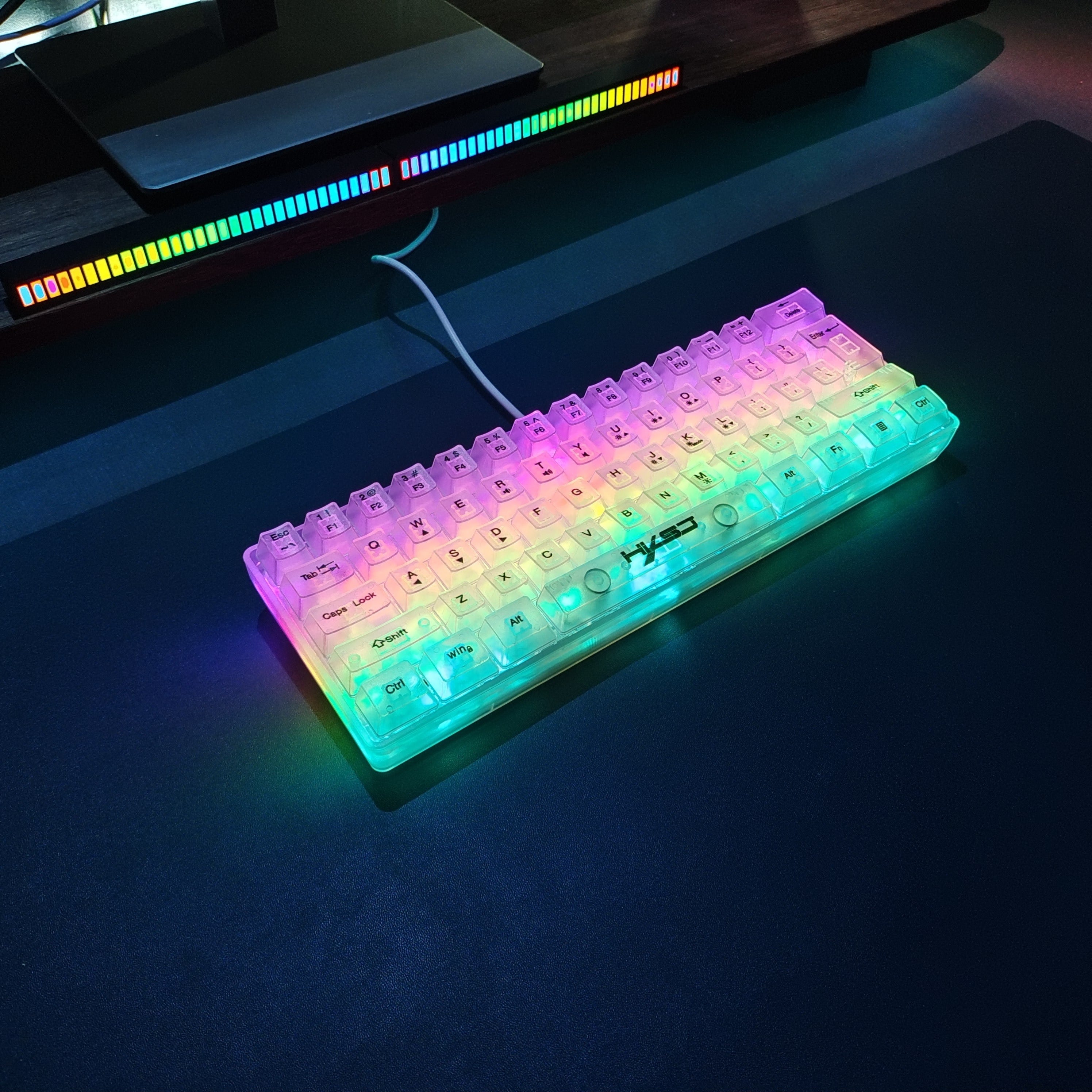 Transparent 61 Key Keyboard with RGB Backlight - TXOB – SOOOQ