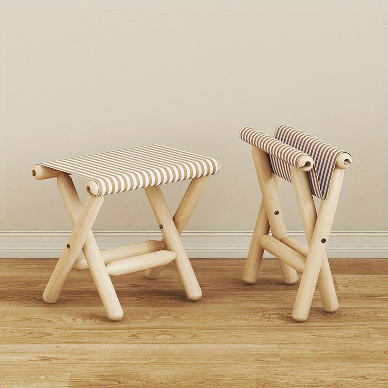 Solid Wood Folding Stool with Reinforced Legs - P6TY – SOOOQ