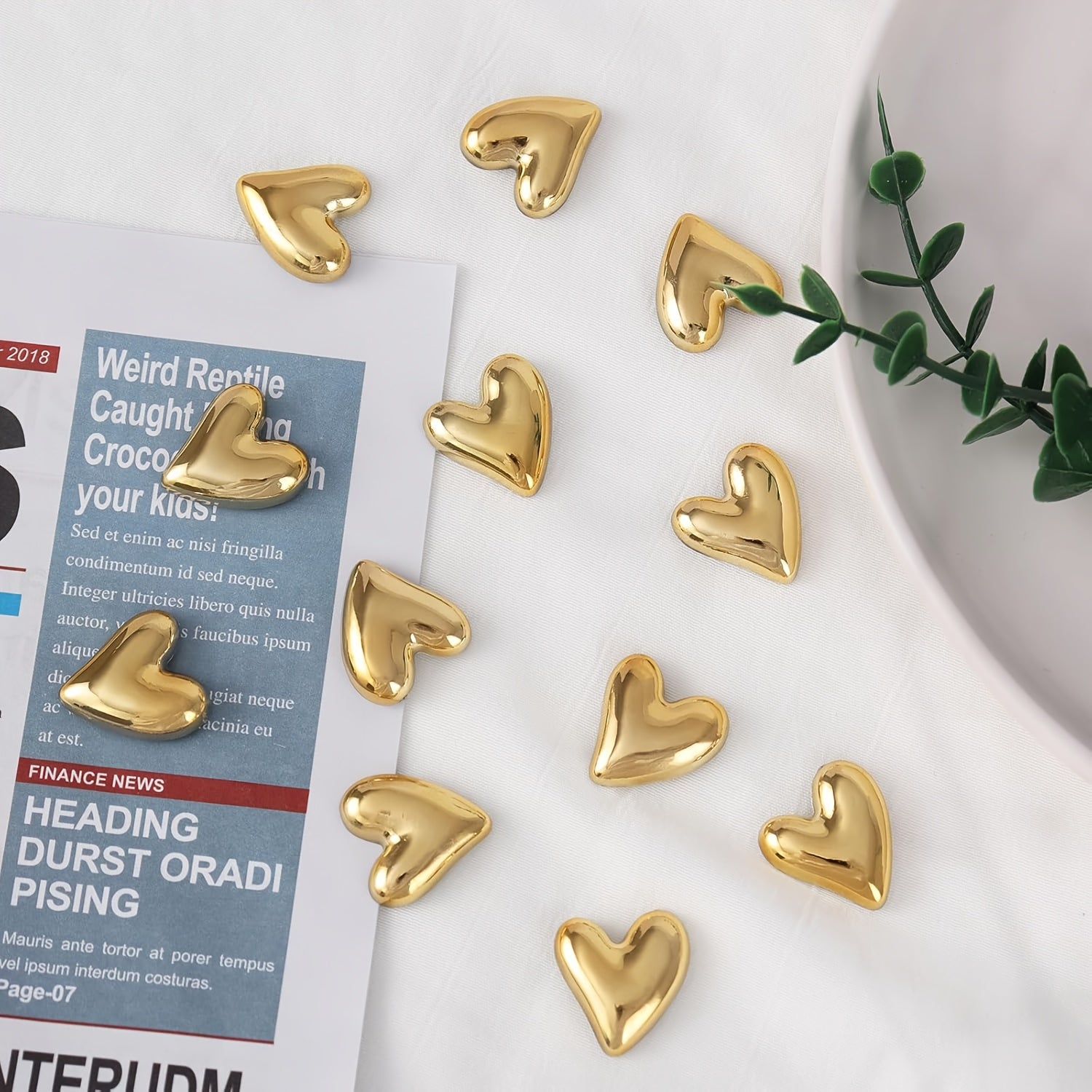 10pcs Refrigerator Magnets, Refrigerator Golden Magnets Small Love Cute ...