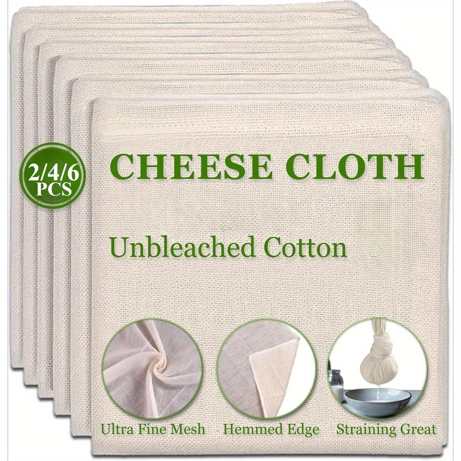 2/4/6pcs Cheese Cloths for Straining, 50.8x50.8 cm Grade 100 Precut ...