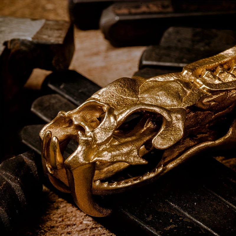 Brass Snake Head & Rattlesnake Tail Keychain for Men - TJR5L9A6 – SOOOQ