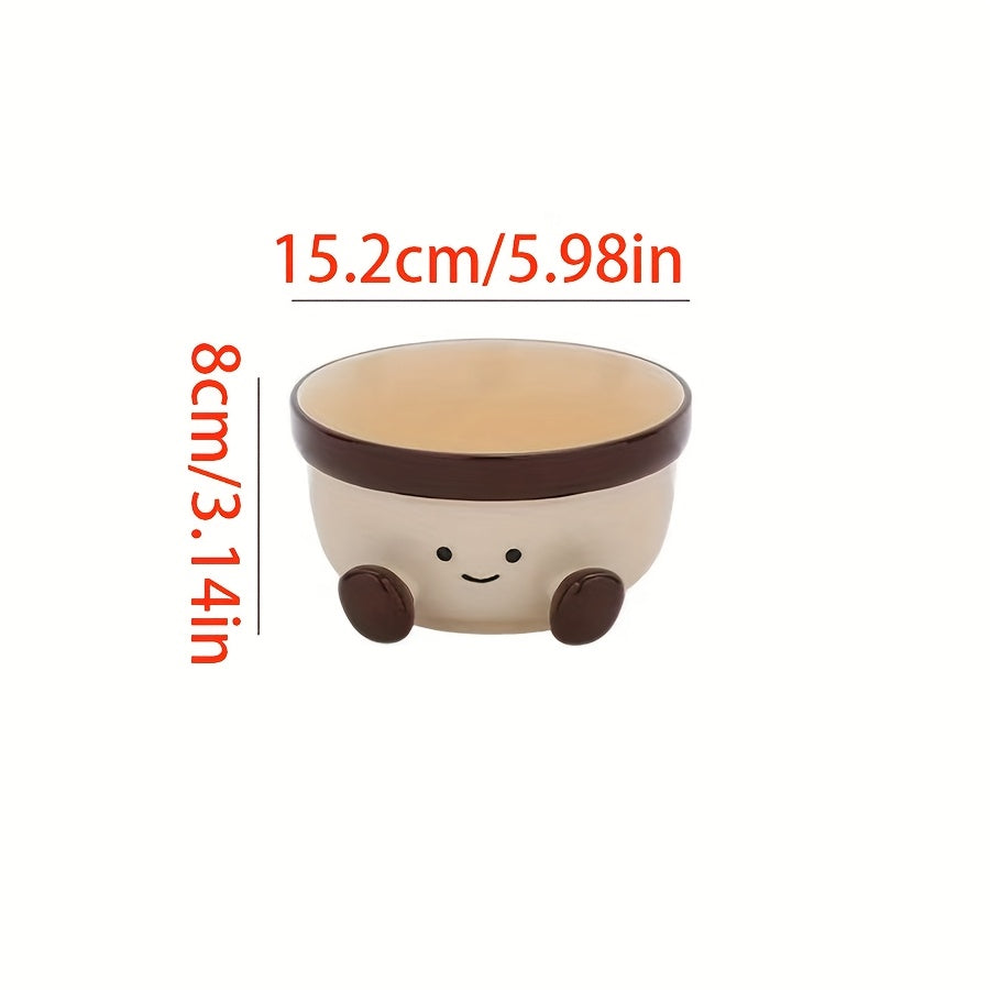 Cute Chibi-Face -Style Bowl with Smiling Face & Feet - Large Capacity ...