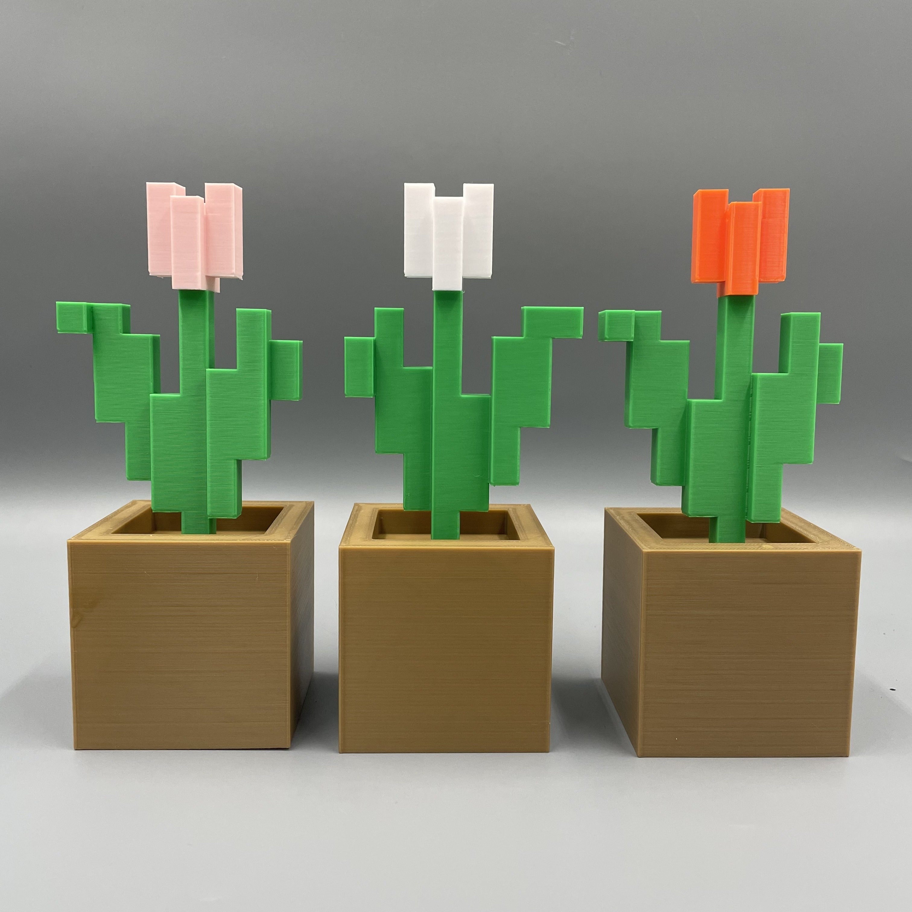 Minecraft Charming Pixel Tulip Decor - 3FT4 – SOOOQ