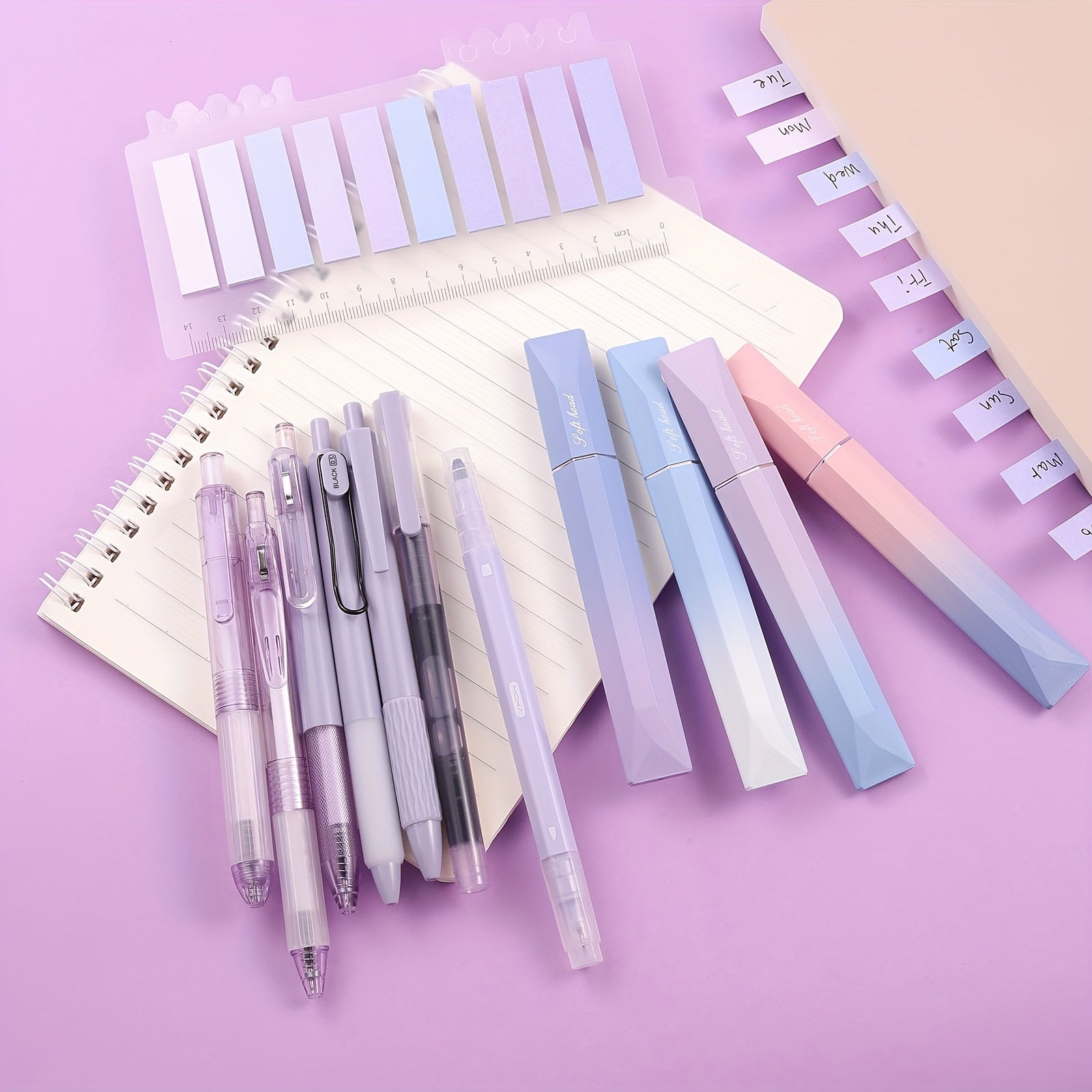 Deluxe Gradient Gel Pen Highlighter Set with Index Tabs - NJ9997 – SOOOQ