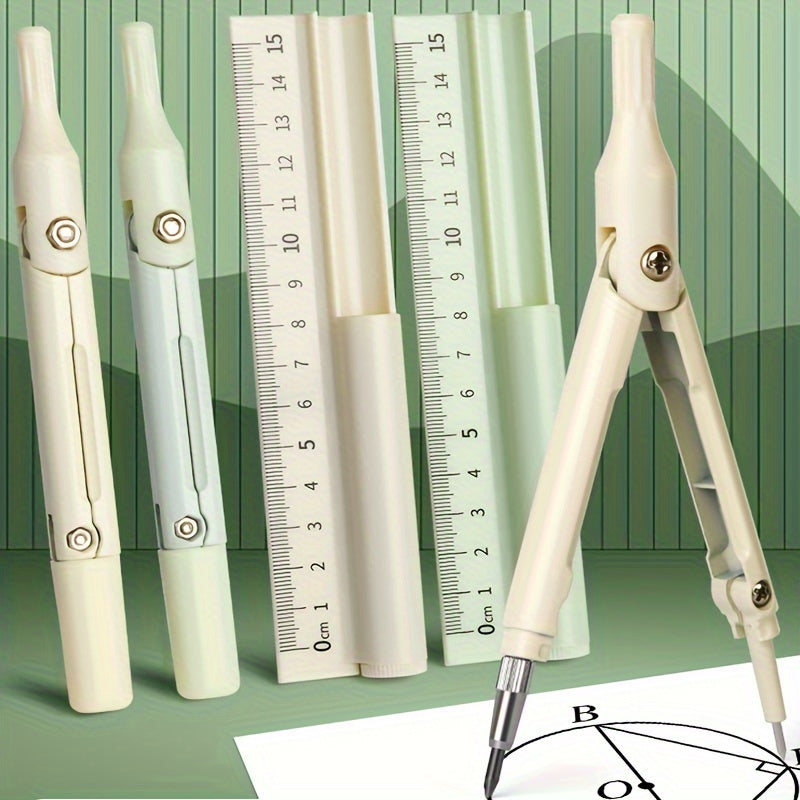 Multifunctional Compass and Ruler Set - Sleek Solid Color, Ideal for ...