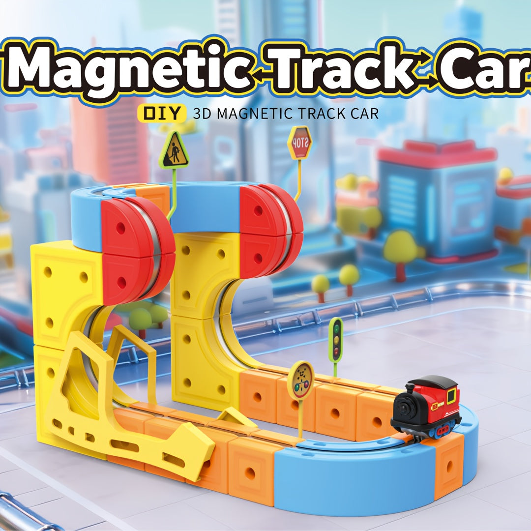 66/88/155pcs Magnetic Track Building with Electric Train - All-Weather ...