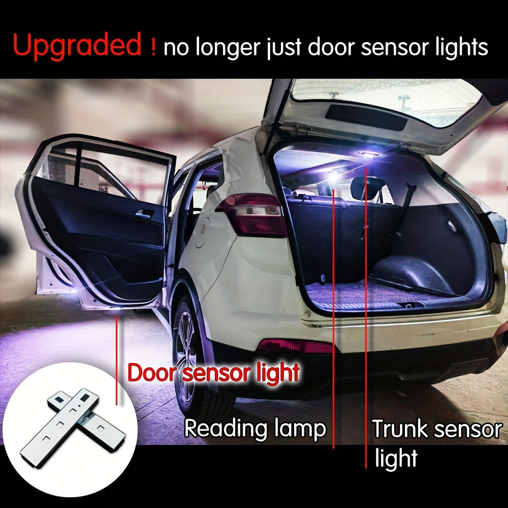 2pcs Multifunctional Wireless Magnetic Door Sensor Light, Car Trunk ...