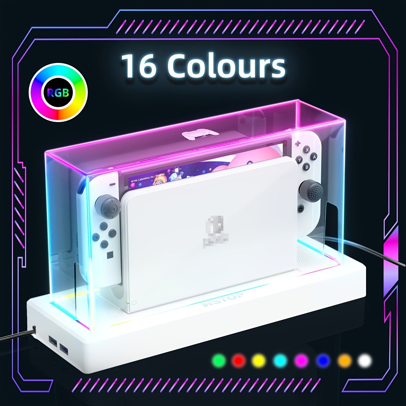 Switch/OLED Luminous Dust Wover & Base Box: Acrylic Shell - 16 لون – SOOOQ