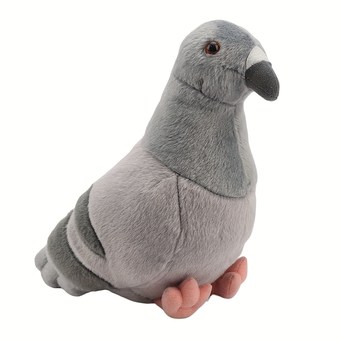 Lifelike Gray Pigeon Plush Toy - 24.99cm Realistic Dove Stuffed Animal ...