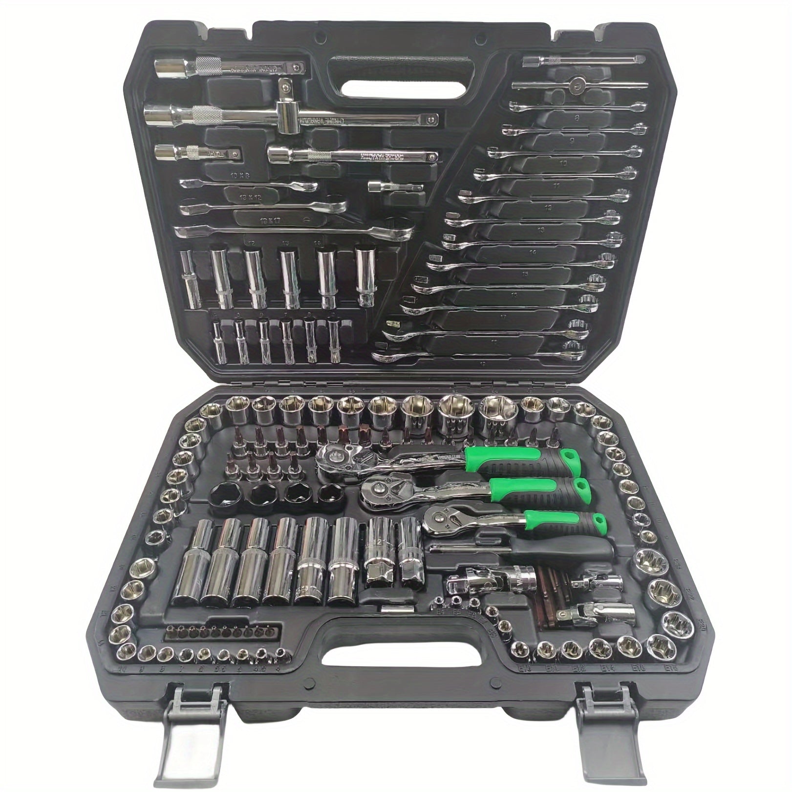 150pcs Toolbox Set with Fast Ratchet Wrenches, Socket Group, Bit Set-O ...