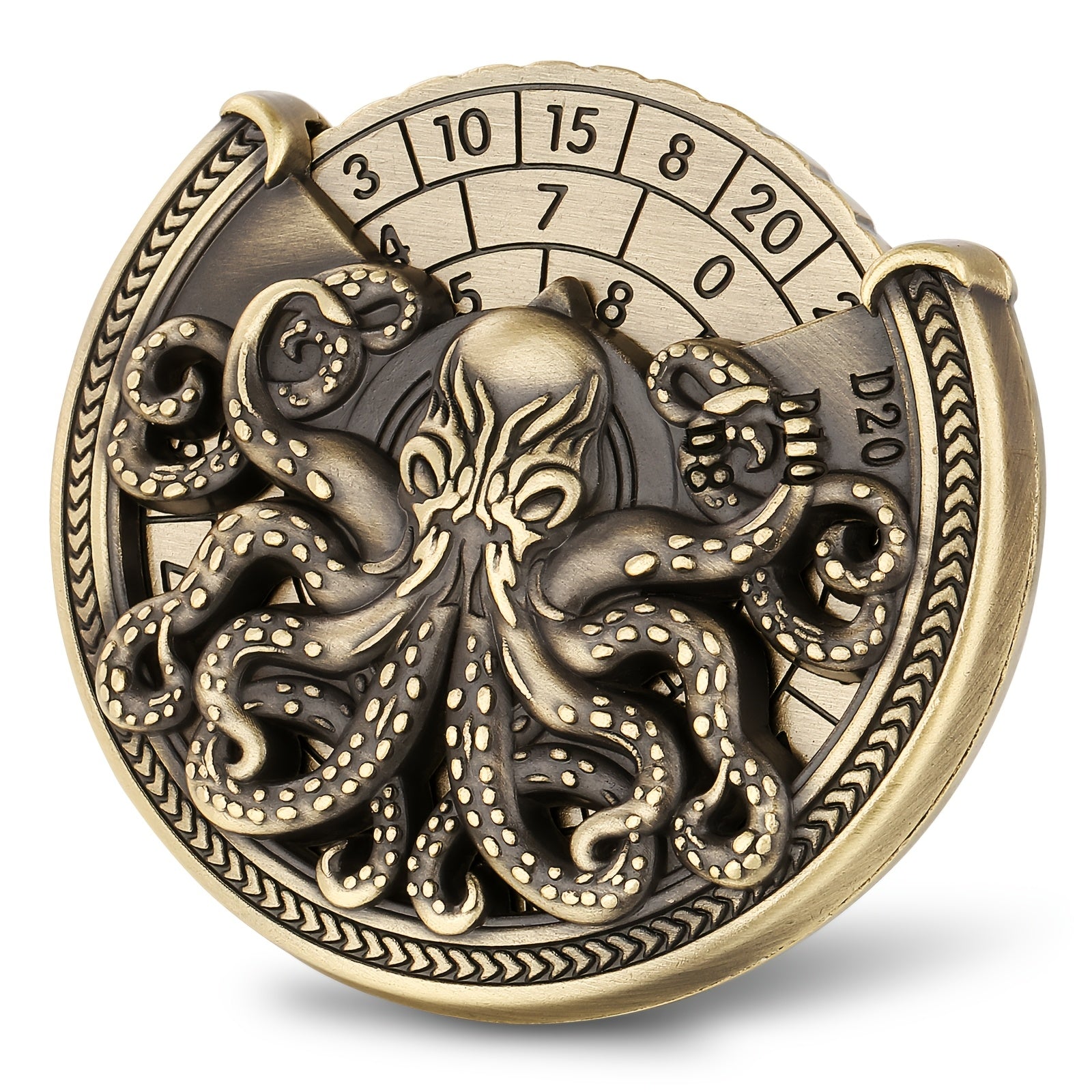 1pc 7-in-1 Bronze/Silvery Gray Creative Rotating DND Dice Turntable ...
