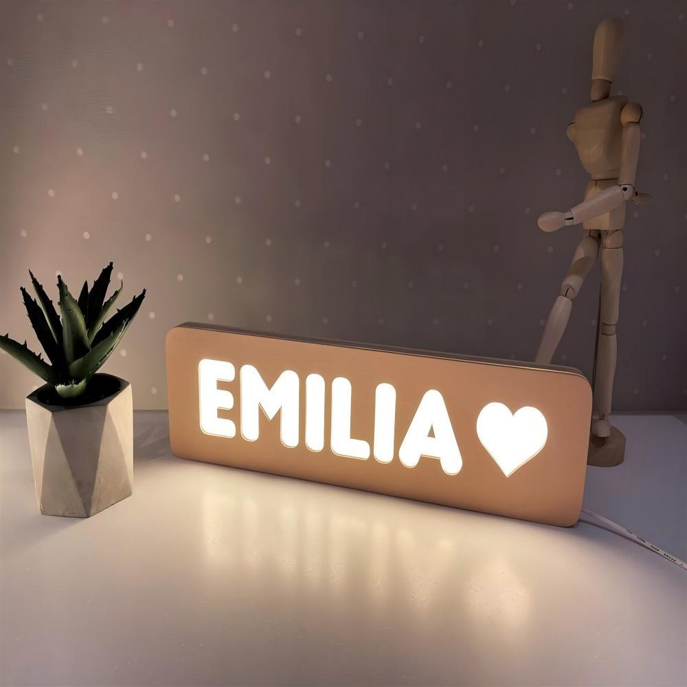 1pc Customized Wooden LED Ornament Gift, USB Powered, Customized Name ...