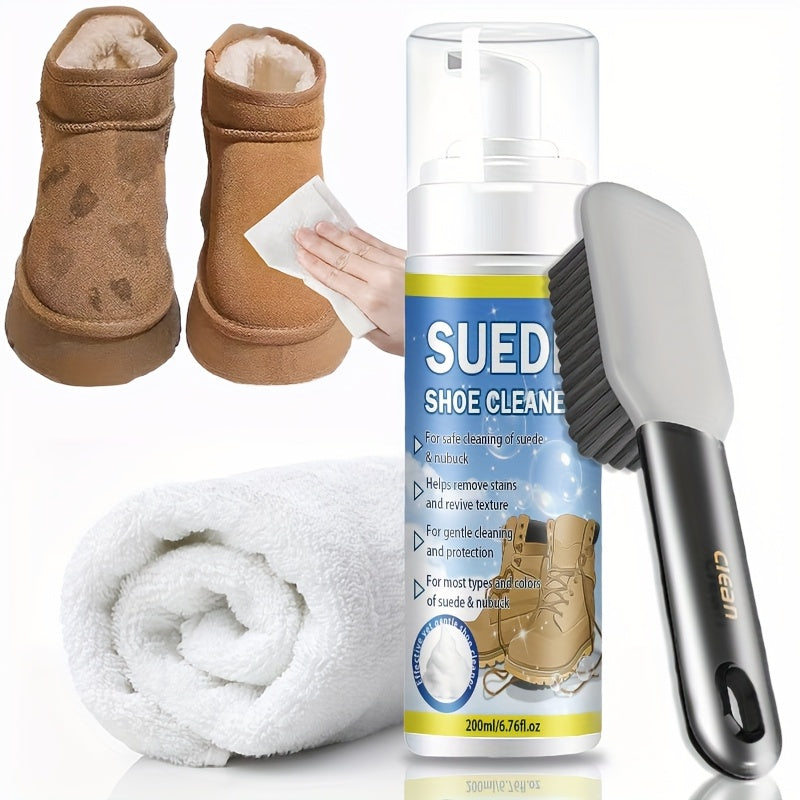 Suede Cleaning Kit for Boots, 5-in-1 No-Rinse Dry Cleaner and Protector ...