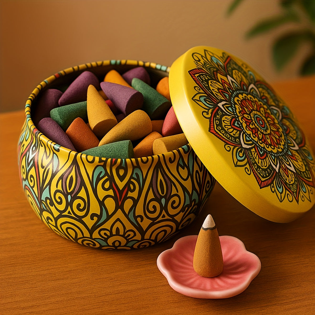 Premium Handmade Incense Cones - 5 Scents: Rose, Lavender, Jasmine ...