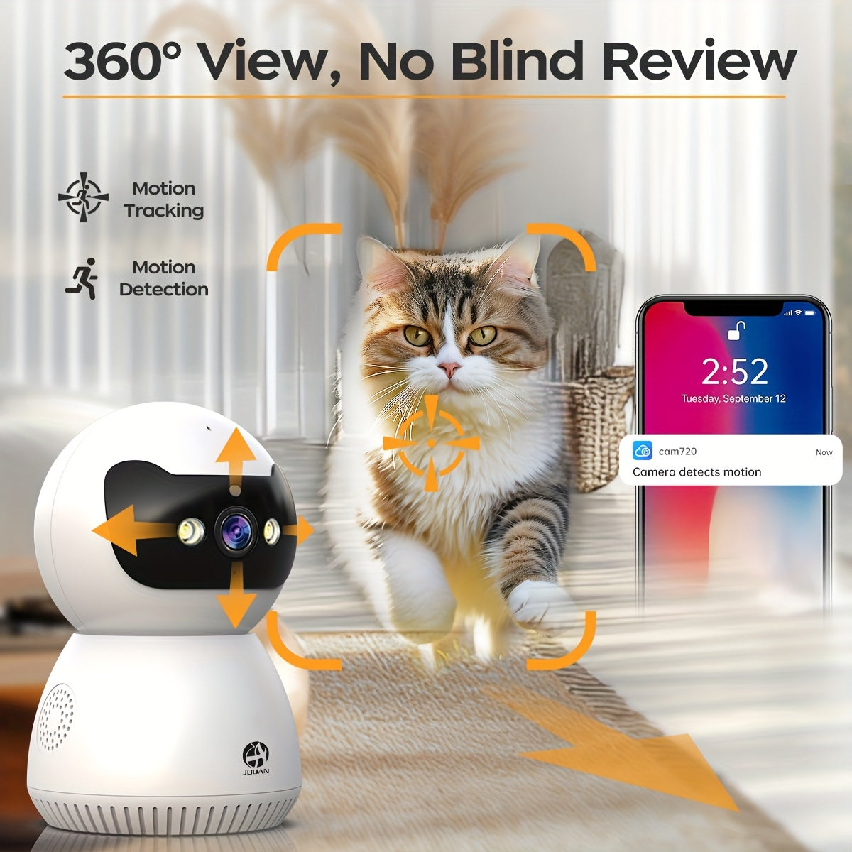 JOOAN 1080P HD Smart Security Camera with Two-Way Talk, Night Vision ...