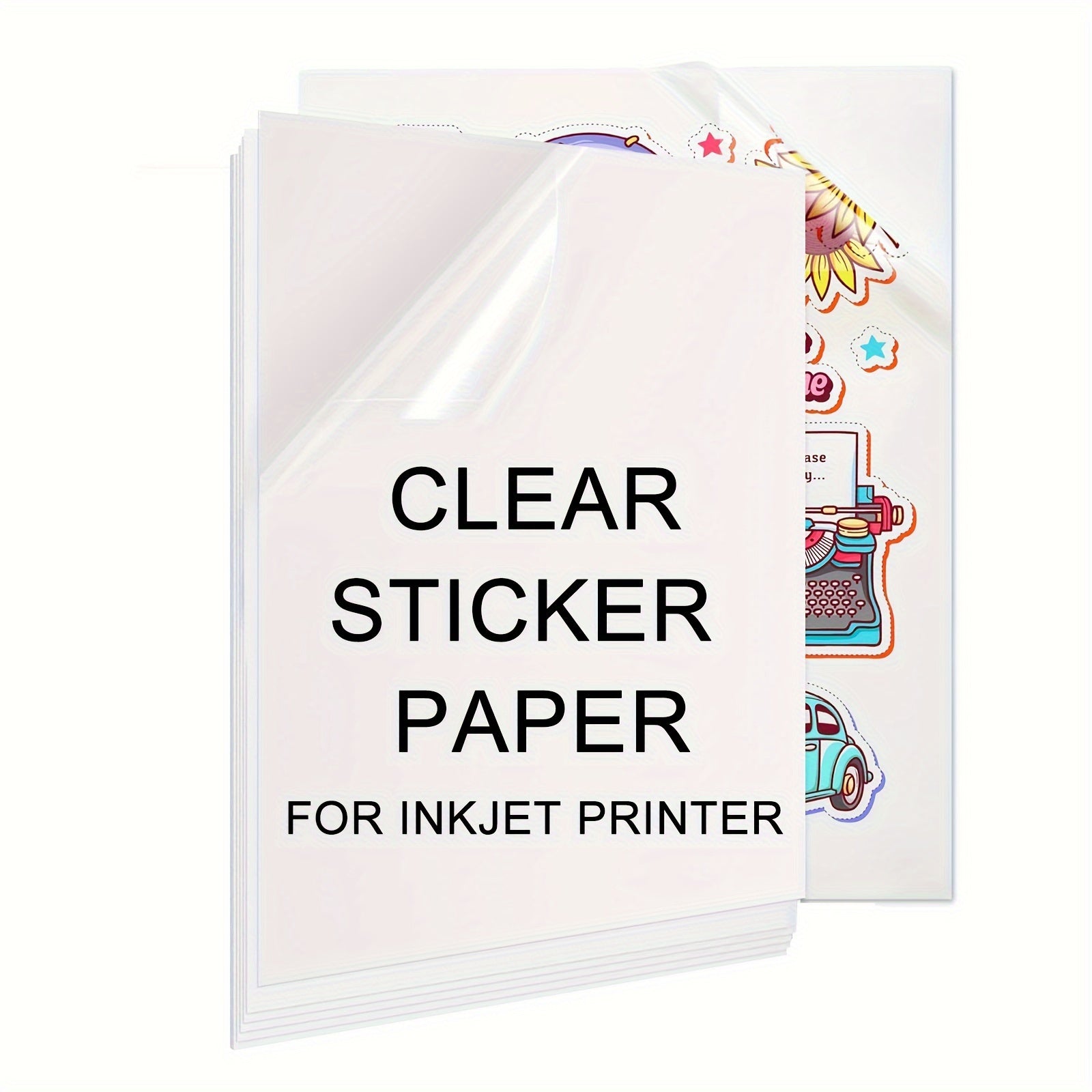 20 Sheets Printable Vinyl Sticker Paper for Inkjet Printer 100% Clear ...