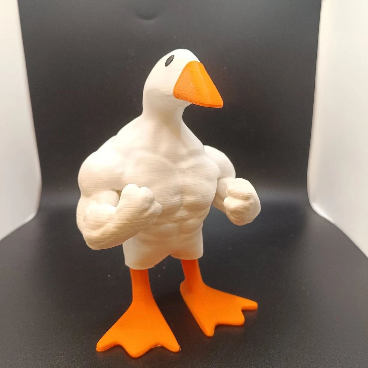 1pc Duck Statue Ornament Funny Muscle Duck Statue Decoration Resin ...