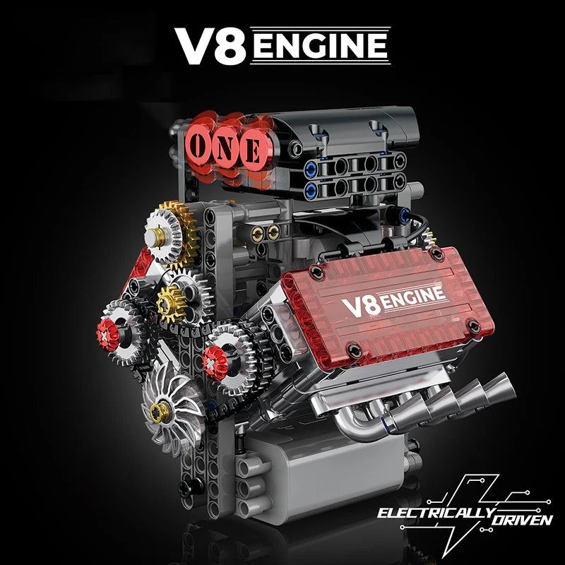 Brick V8 Engine Motorized Simulation Model- RZ1A5 – SOOOQ