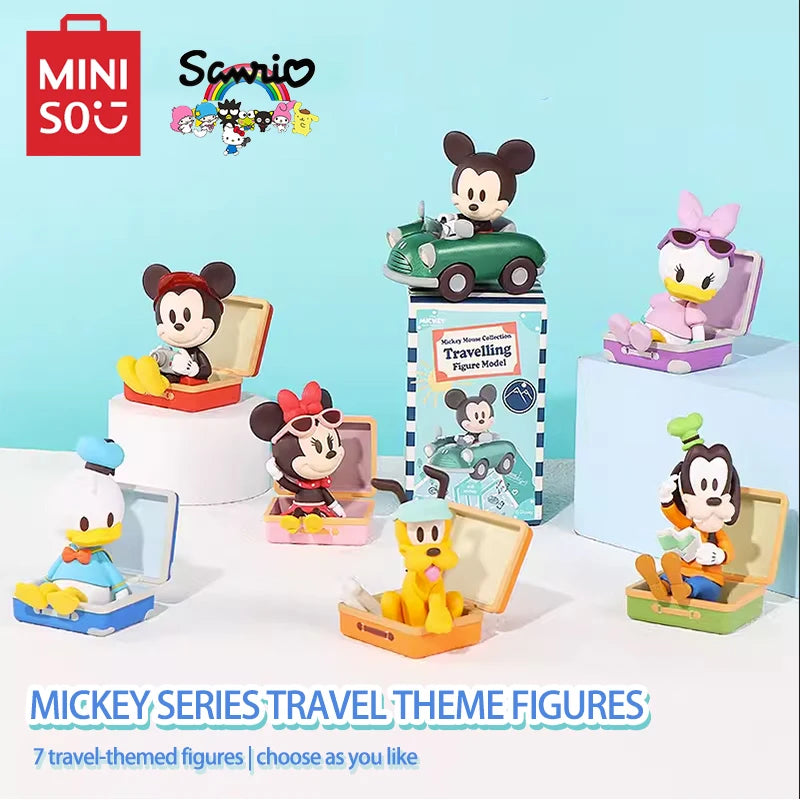 MINISO Disney Blind Box Mickey Mouse Goofy Donald Duck Travel Series N ...