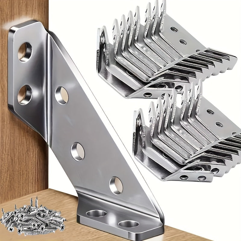 50pcs HeavyDuty Stainless Steel Corner Brackets with Screws-X4J0 – SOOOQ