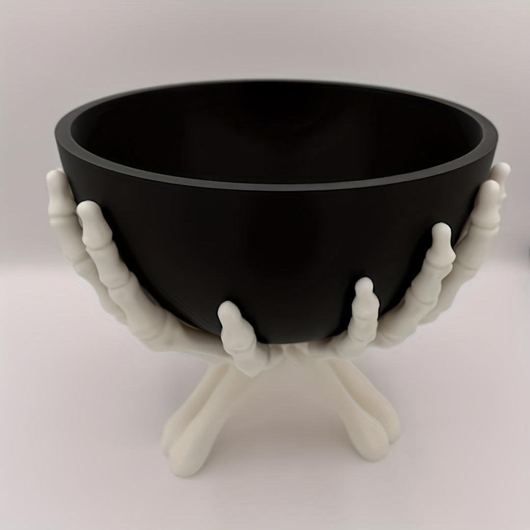 2pcs Gothic Halloween Skeleton Hand Bowl Stand - Detachable White ...