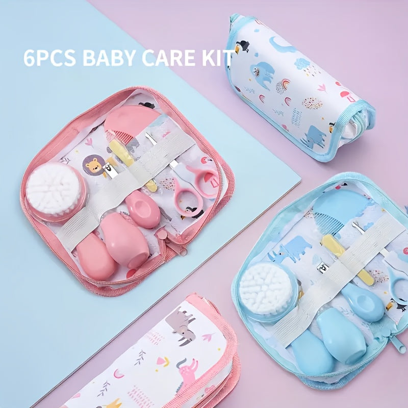 6pcs Baby Care Kit Set with Travel Bag - Portable Newborn Grooming Kit ...