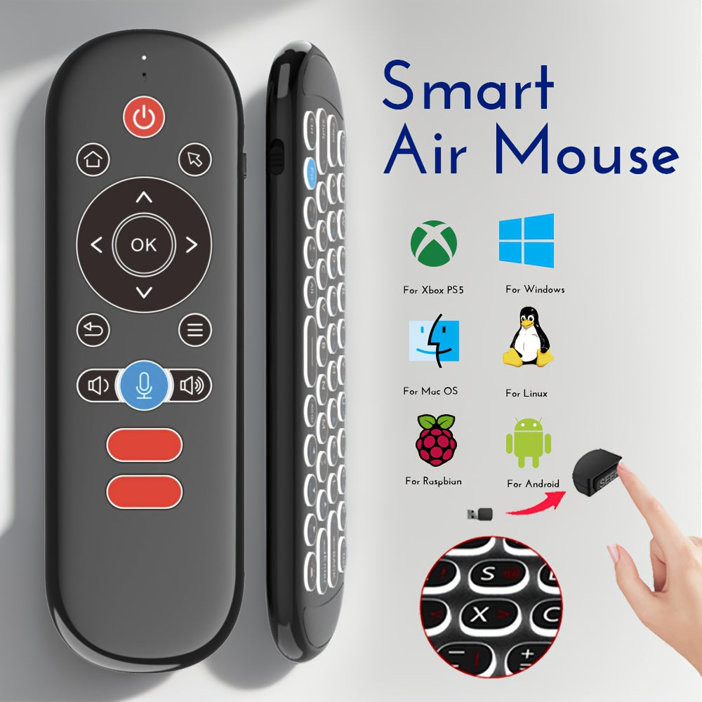 2.4G Wireless Air Mouse Remote Control with Mini Keyboard, Backlight, 6 ...