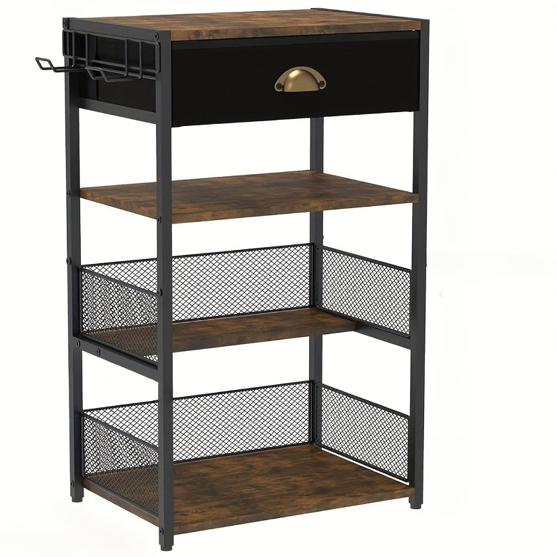 End Table with Drawer 4 Tier Side Table with Storage - G8TG – SOOOQ