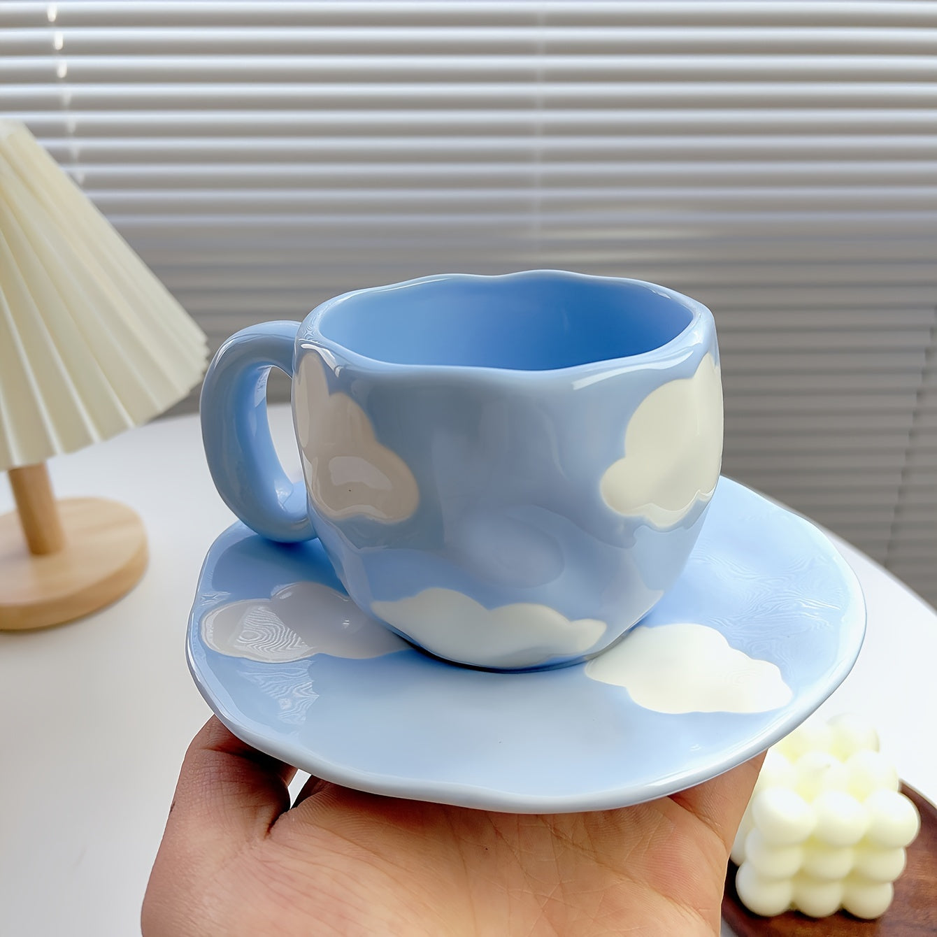 Cloud Heart Teacup Set with Saucer - 4EI1 – SOOOQ